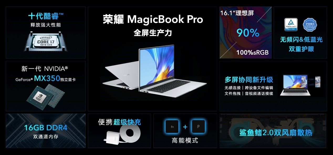 荣耀 MagicBook Pro 2020 发布，16.1 英寸理想屏放「眼」精彩 | 极客公园