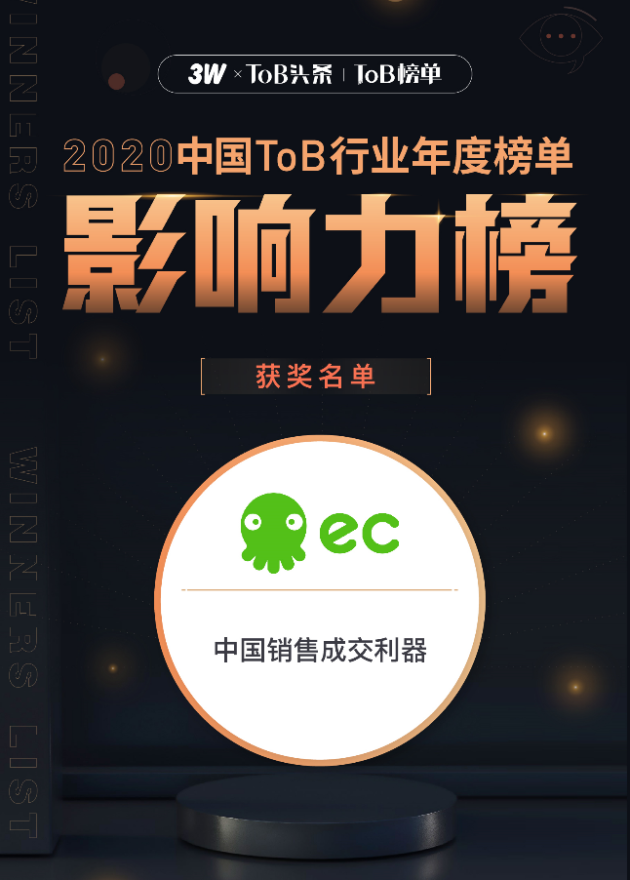 2020中国ToB年度榜单发布，EC SCRM这样的产品提供了哪些增长的新思路？ | 极客公园